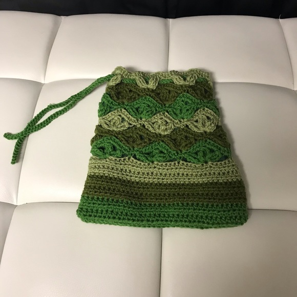 Handmade | Bags | Handmade Drawstring Bag With Green Lining New | Poshmark